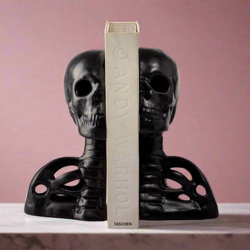 Iconic Backbone Human Skull Bookends